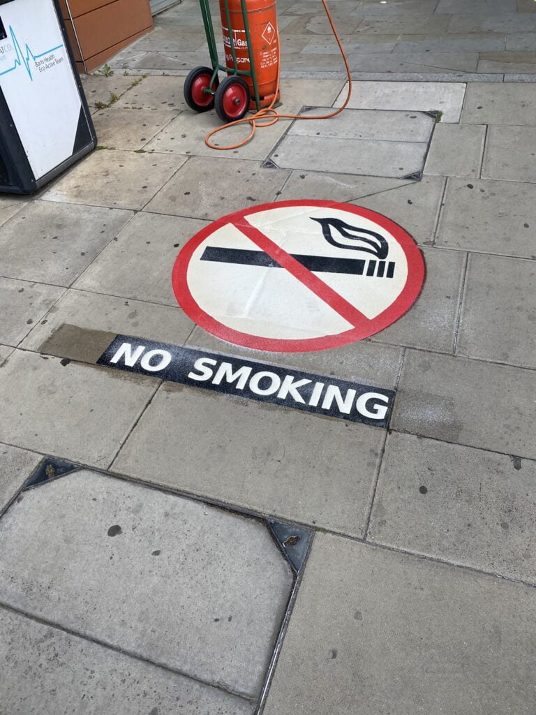 ‘No smoking’ pavement markings - NHS - Techniform Graphics